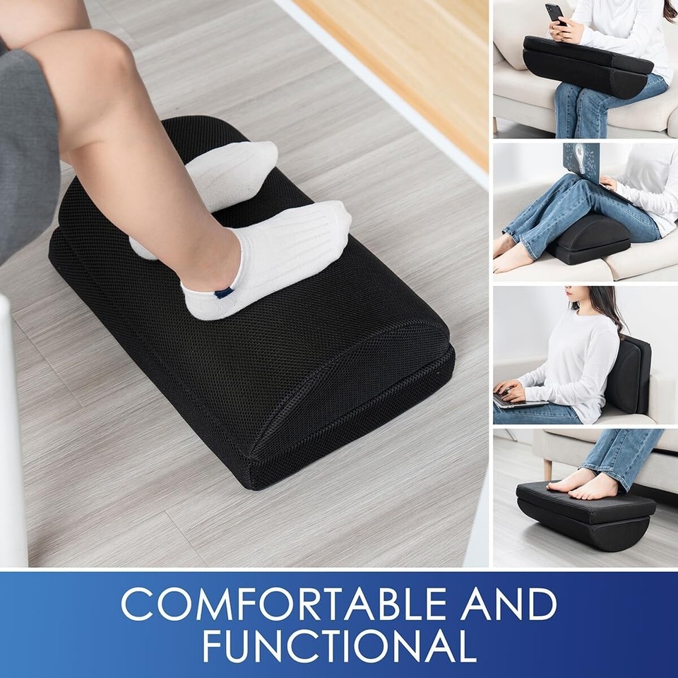 Footrest - Foot Rest for under Desk at Work - Memory Foam Foot Stool ...