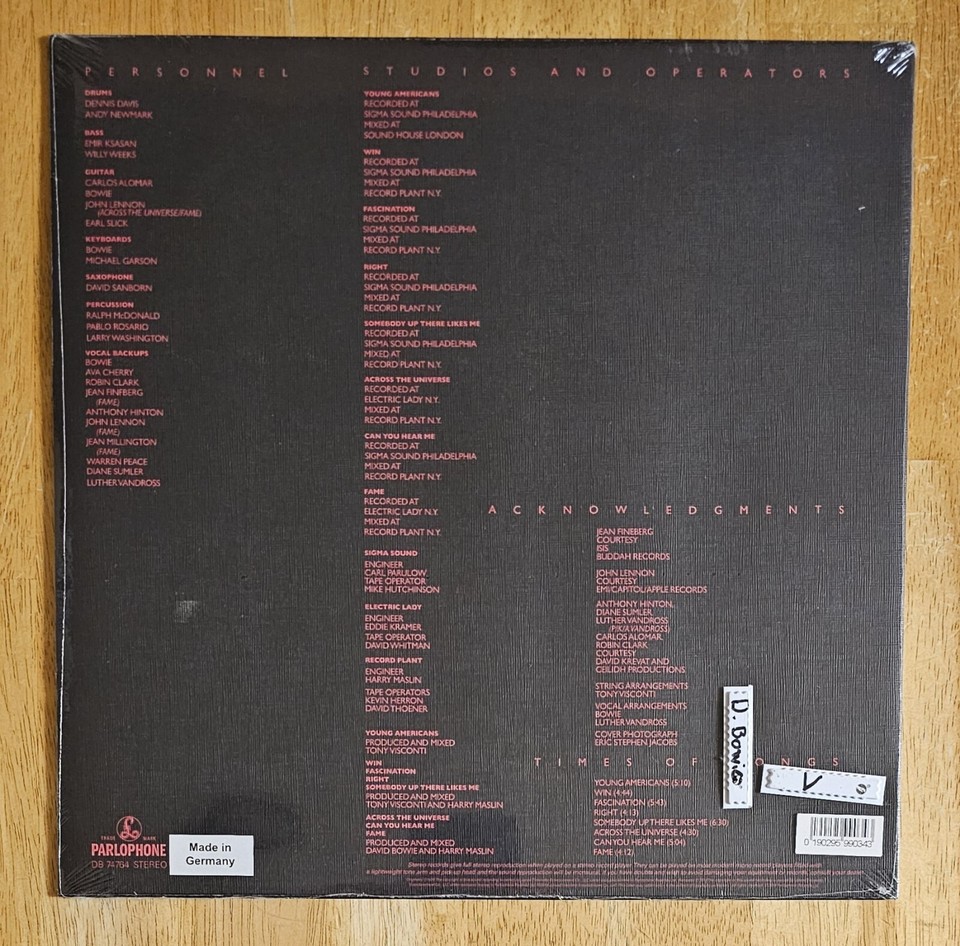 David Bowie Young Americans Vinyl LP Record NEW Fame Across The ...