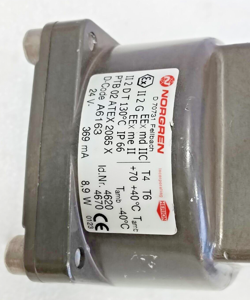 NORGREN D 70731 FELLBACH PTB 02 ATEX 2085 X IP66 SOLENOID VALVE #NEW | eBay