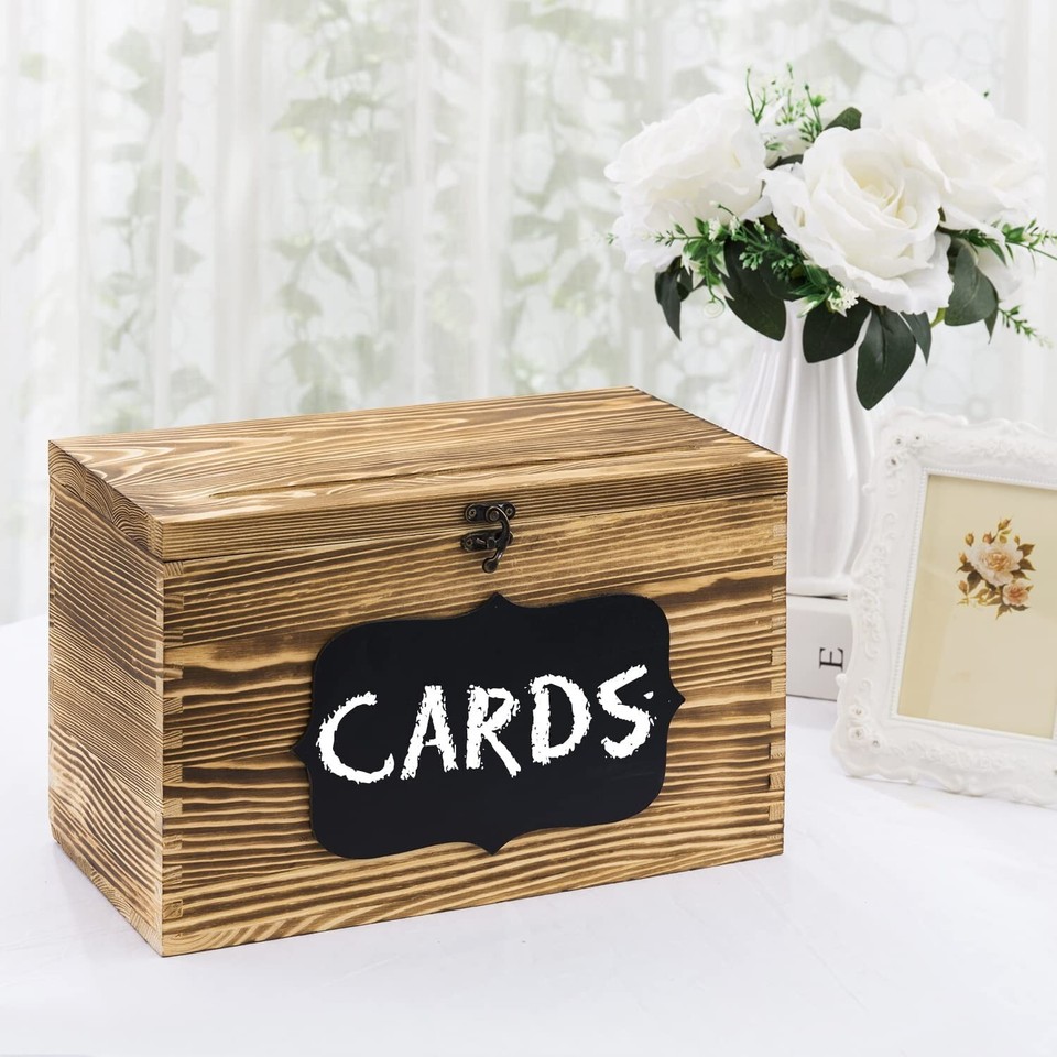 Wedding/Party Cards Post Box Burnt Brown Wood Rustic Decoration w ...