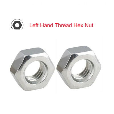 Left Hand Thread Hex Nut M5-M10 Hexagon Reverse Thread Nuts Zinc Plated ...