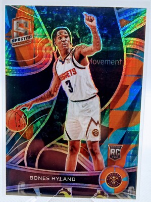 2021-22 Panini Spectra Blue & Orange Hyper Prizm #113 Bones Hyland RC ...