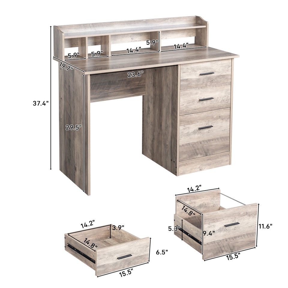 Computer Desk PC Laptop Table Writing Workstation Home Office Desk with ...