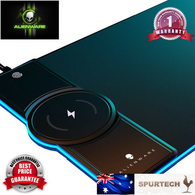 New Alienware RGB Fabric Gaming Mousepad + 10W Qi Wireless Charging XL ...