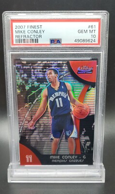 2007-08 Topps Finest Refractor Mike Conley #61 Rookie RC PSA 10 Gem ...