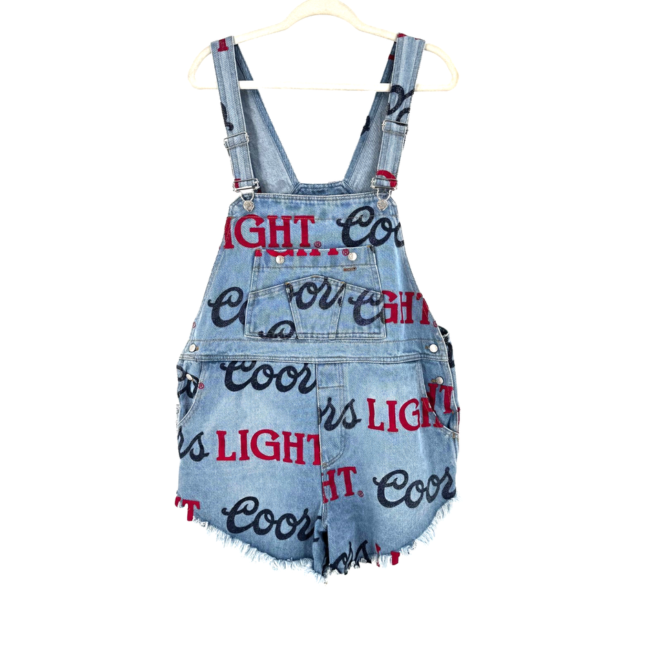 NEW The Laundry Room Coors Light Denim Shortalls Shorts Overalls Women ...