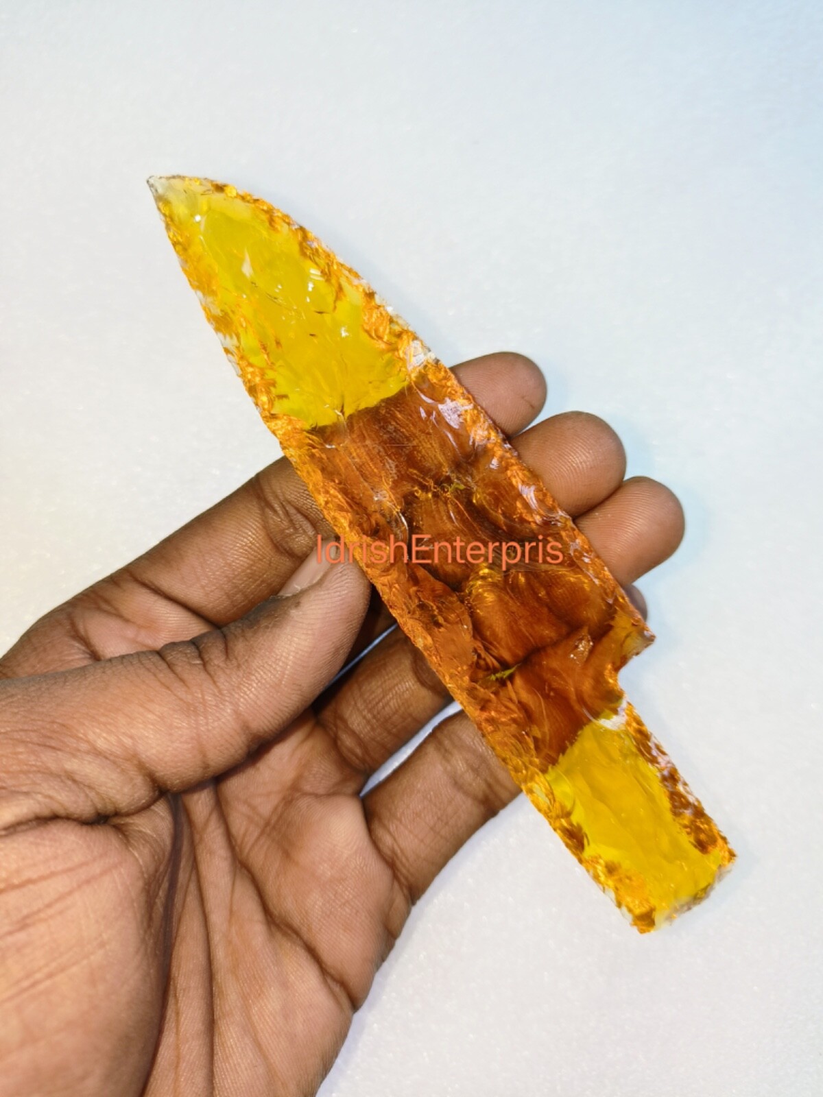 Amazing Rare Citrine Glass Knife Gamestone Blades hand knapped Dagger 5 ...