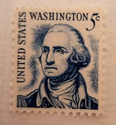 George Washington 5 CENT Blue Stamp "UNCIRCULATED" Condition US Postage ...