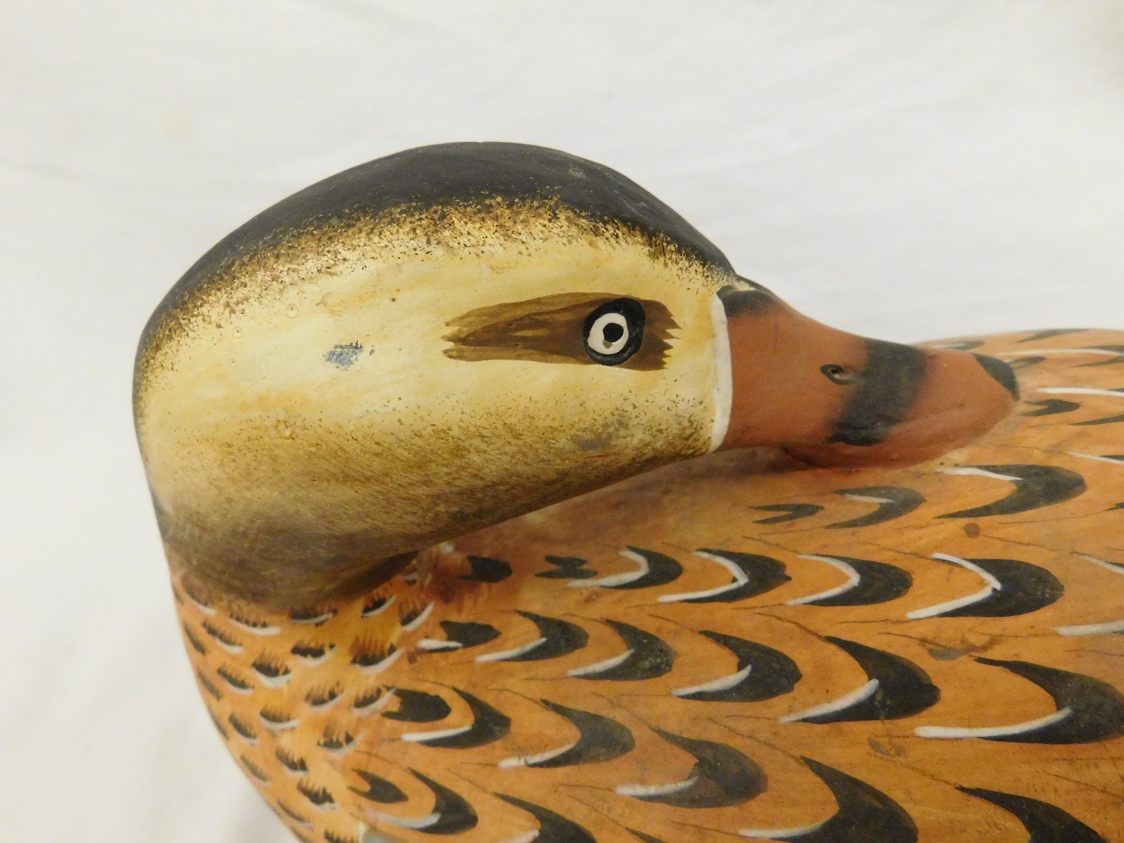 CARVED WOOD DUCK DECOY VINTAGE HANDPAINTED | eBay