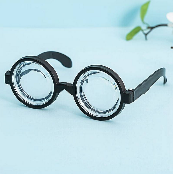 Nerd Spec Glasses plastic costume round thick intellectual look lenses ...