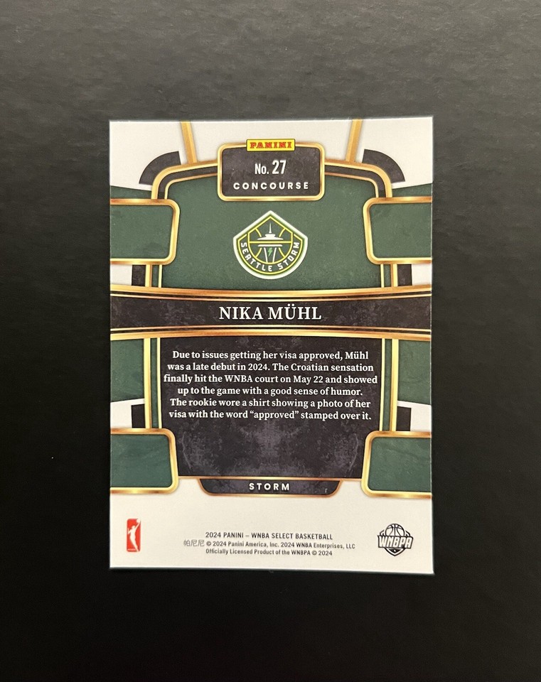 2024 Panini Select WNBA NIKA MUHL Concourse Rookie Card STORM HUSKIES ...