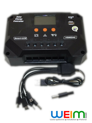 80A Solarregler Solar Panel 12V 24V Laderegler mit USB | eBay.de