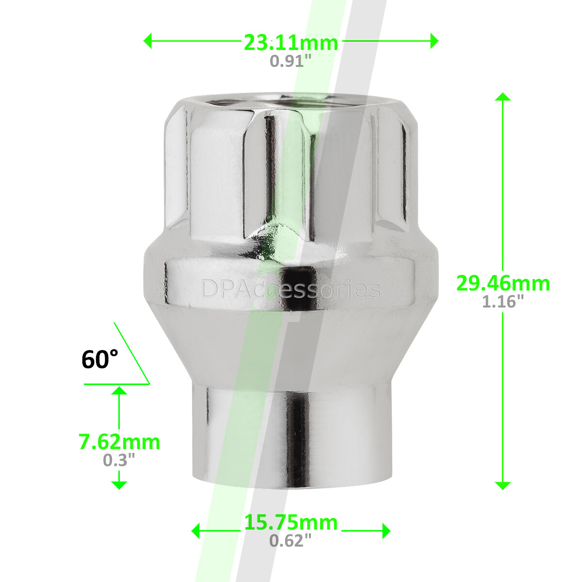 24 Chrome 14x1.5 Open End Duplex ET Spline Tuner Lug Nuts for ...