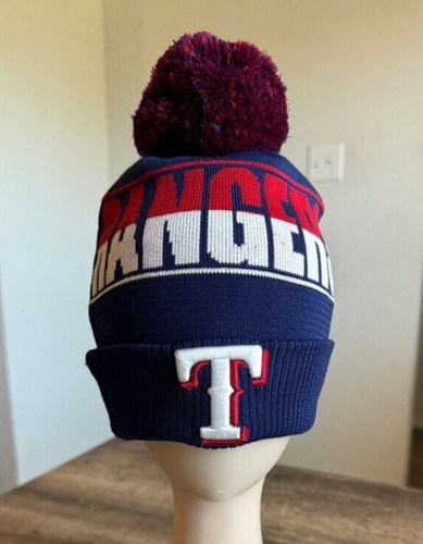 New Era Texas Rangers Red/White/Blue Cold Weather Knit Beanie Men's ...