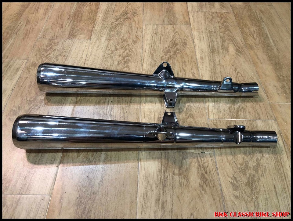 HONDA CYB72 CYB77 CB77 CB72 EXHAUST MUFFLER Megaphones stainless steel ...