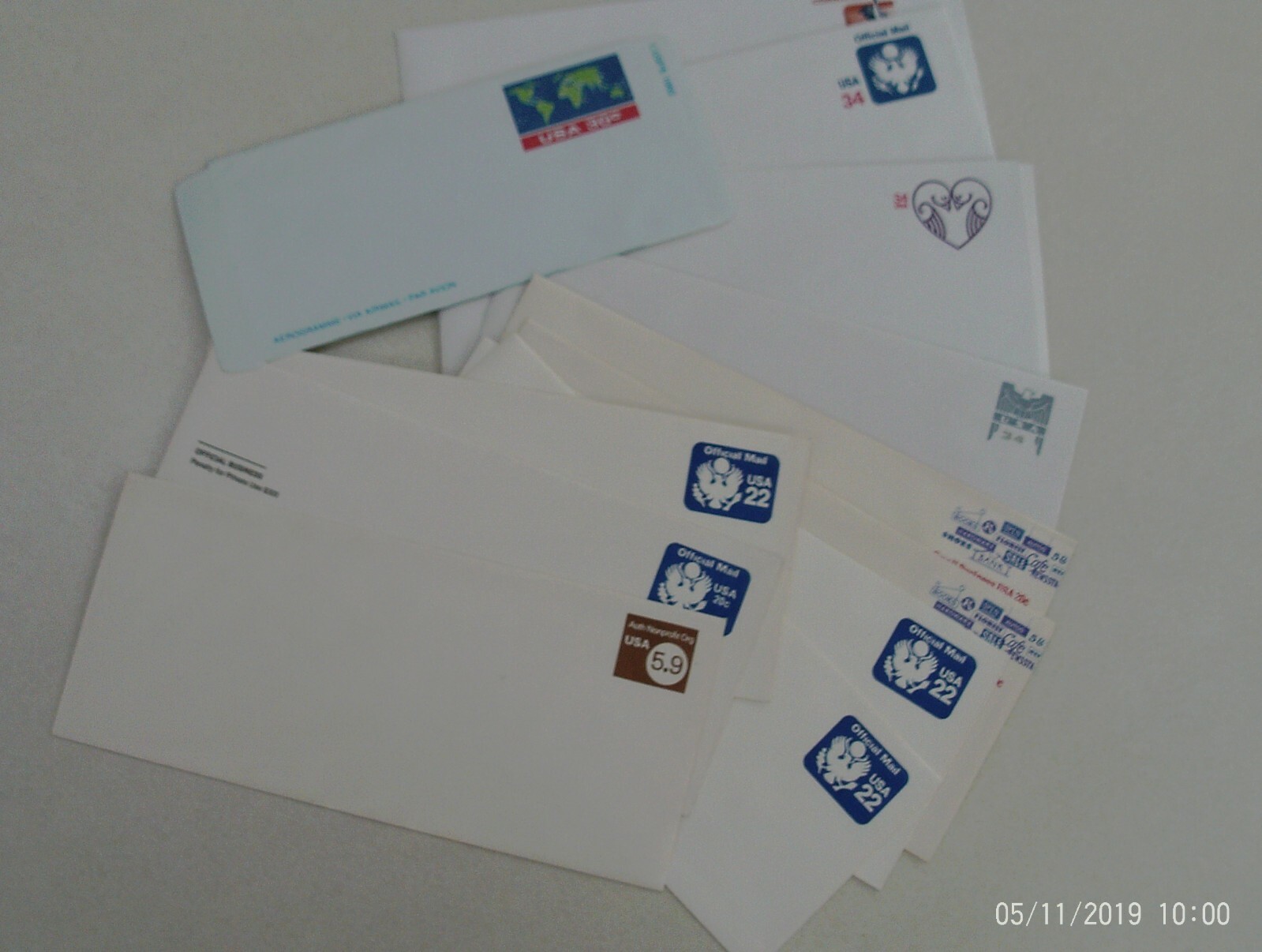 US Postage Stamped Envelopes - Airmail and Regular Postage Various ...