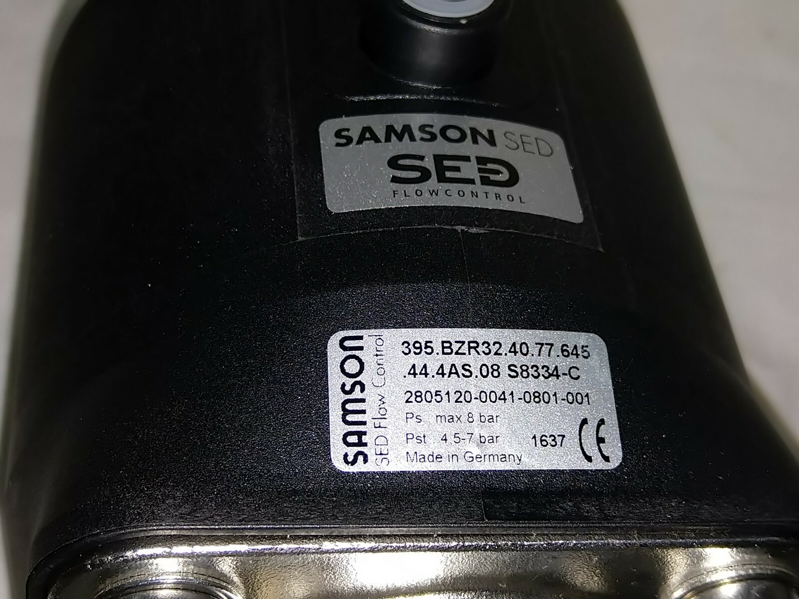 Samson SED Flow Control Valve 395.BZR32.40.77.645.44.4AS.08 S8334-C Dv ...