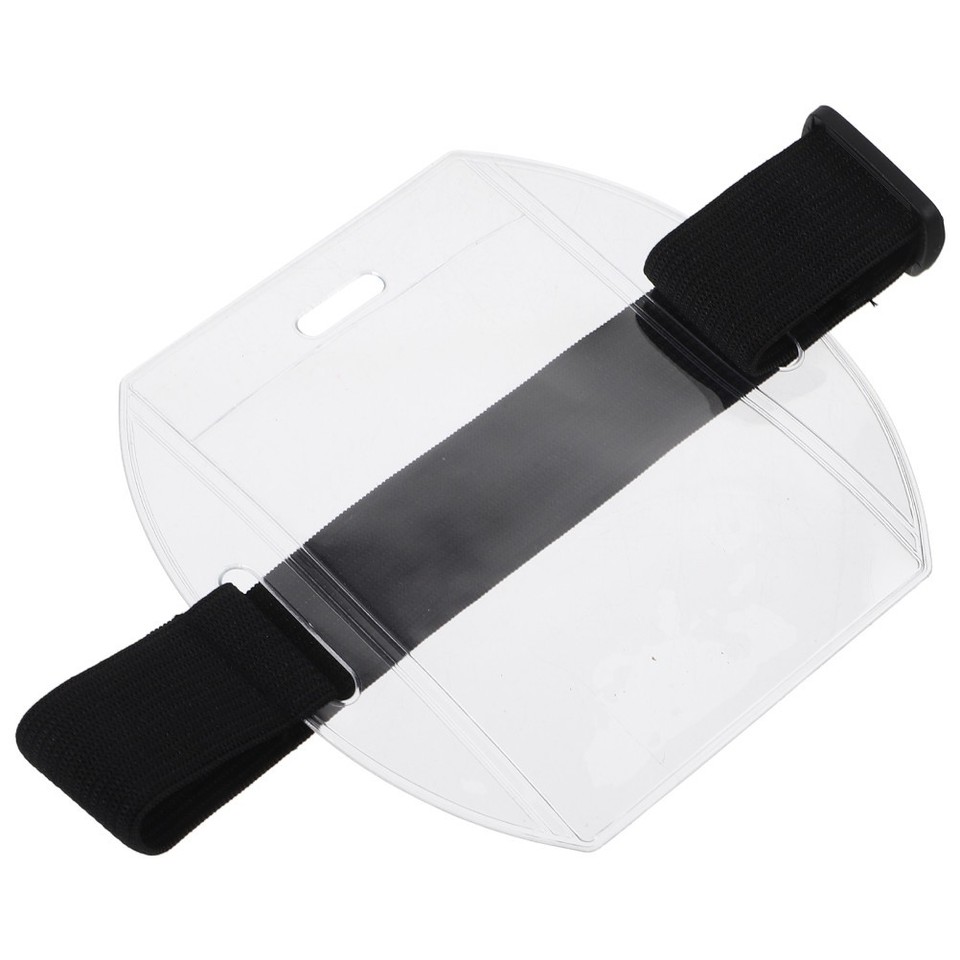 2 Pcs Security Badge Holder Arm Sleeve Protective Cover For Id Cards ...