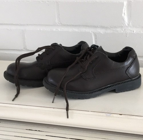 Boys Stride-Rite Size 12.5 W Brown Leather Tie-Up Easter Church Dress ...