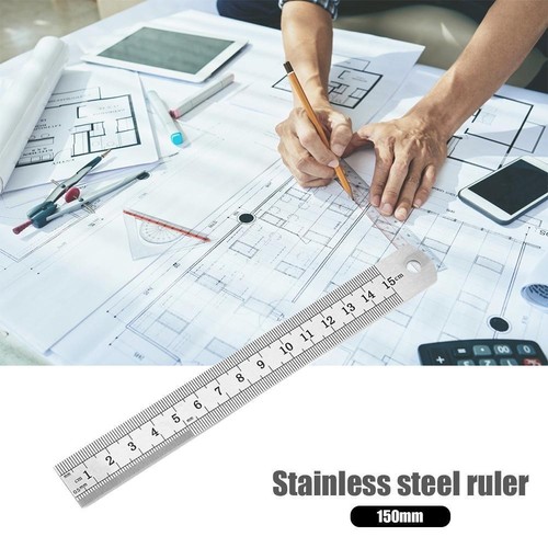 New Stainless Steel Ruler Centimeter Millimeter Ruler Metal Straight ...