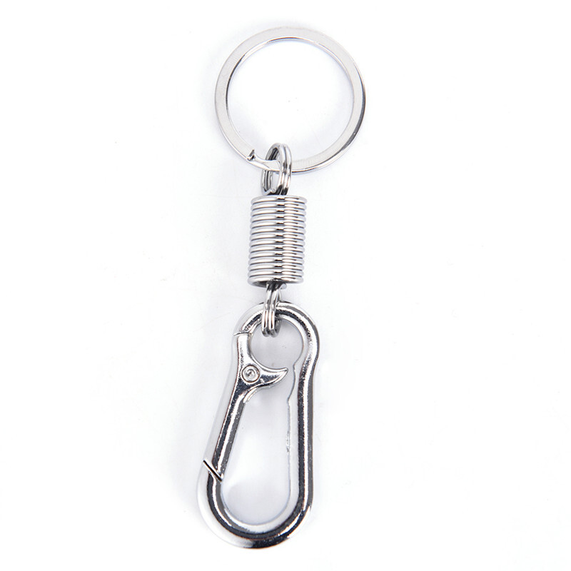 2 Pcs Retractable Stainless Steel Buckle Carabiner Keychain Waist Belt ...
