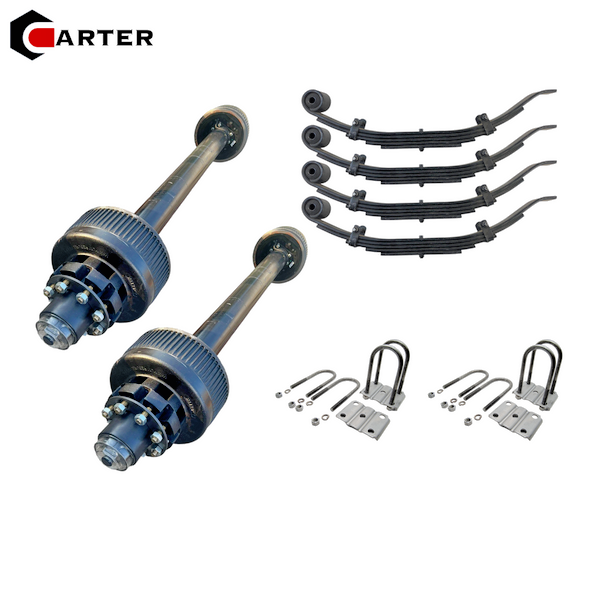 2) 12000 lb Dual Tandem Trailer Axle Kit - 12k trailer axle kit 8 lgug ...
