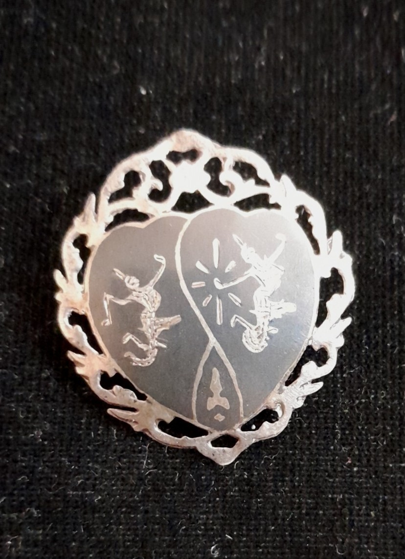 Antique Sterling Silver Siam Pin - Gem