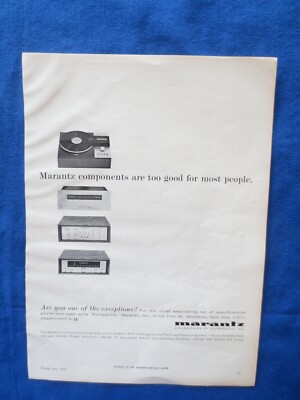 Marantz SLT-12 15 7T 10B "Good" Magazine Ad High Fidelity Mag Feb 1967 ...