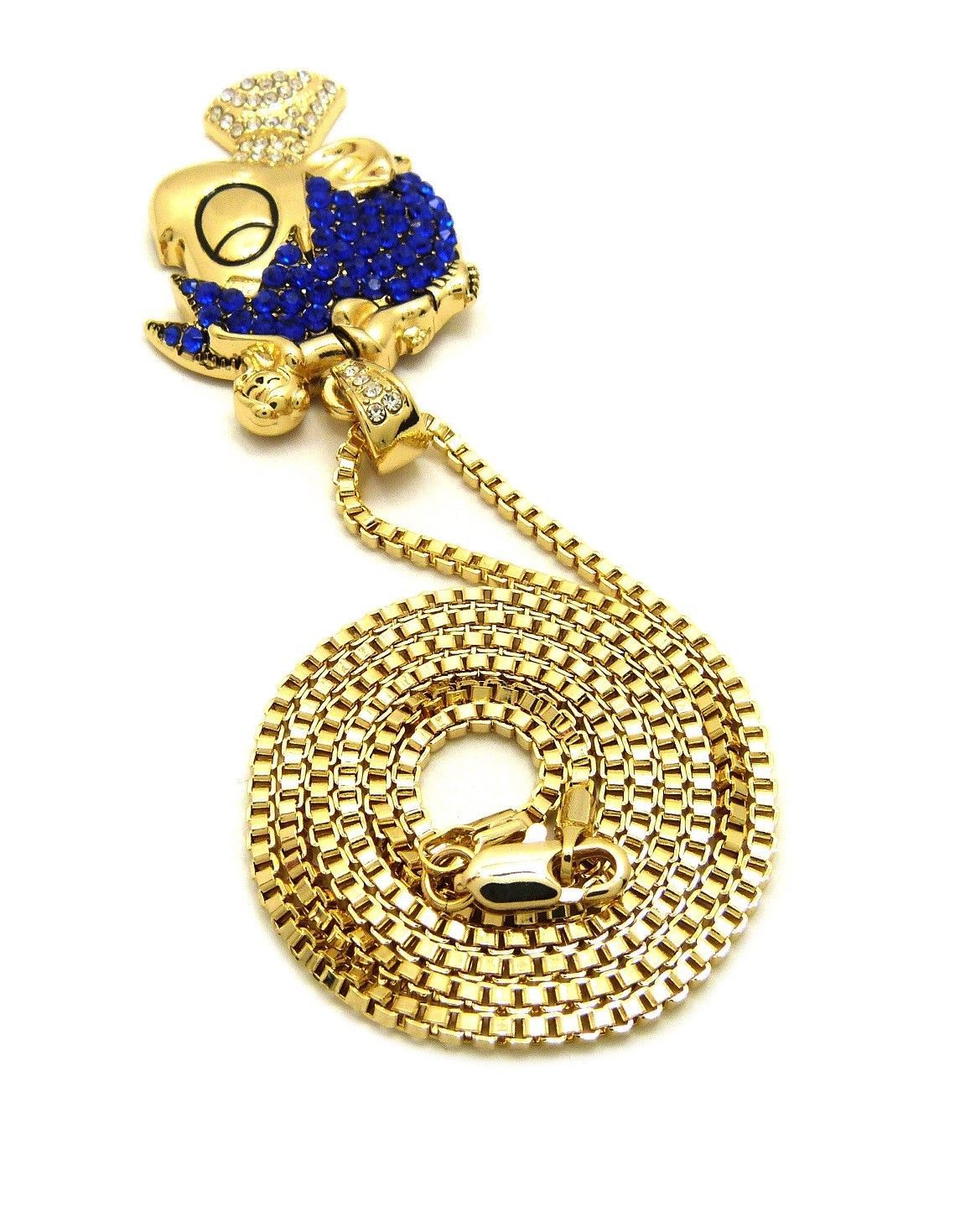 ICED LIL UZI VERT CARTOON Bling PENDANT W/ 24" Various Chain Hip Hop ...