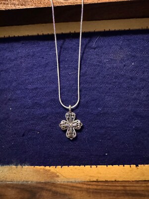 20 inch 925 Sterling Silver rope chain with cross pendant 10% to ...