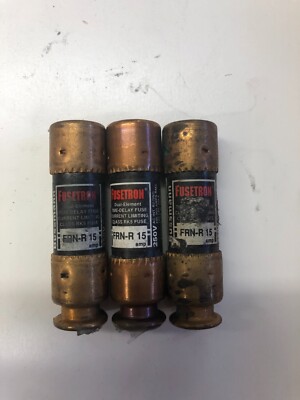 3-PK BUSSMAN FUSETRON Fuses 250 Volt 15A FUSE Class RK5 FRNR15 FRN-R-15 ...