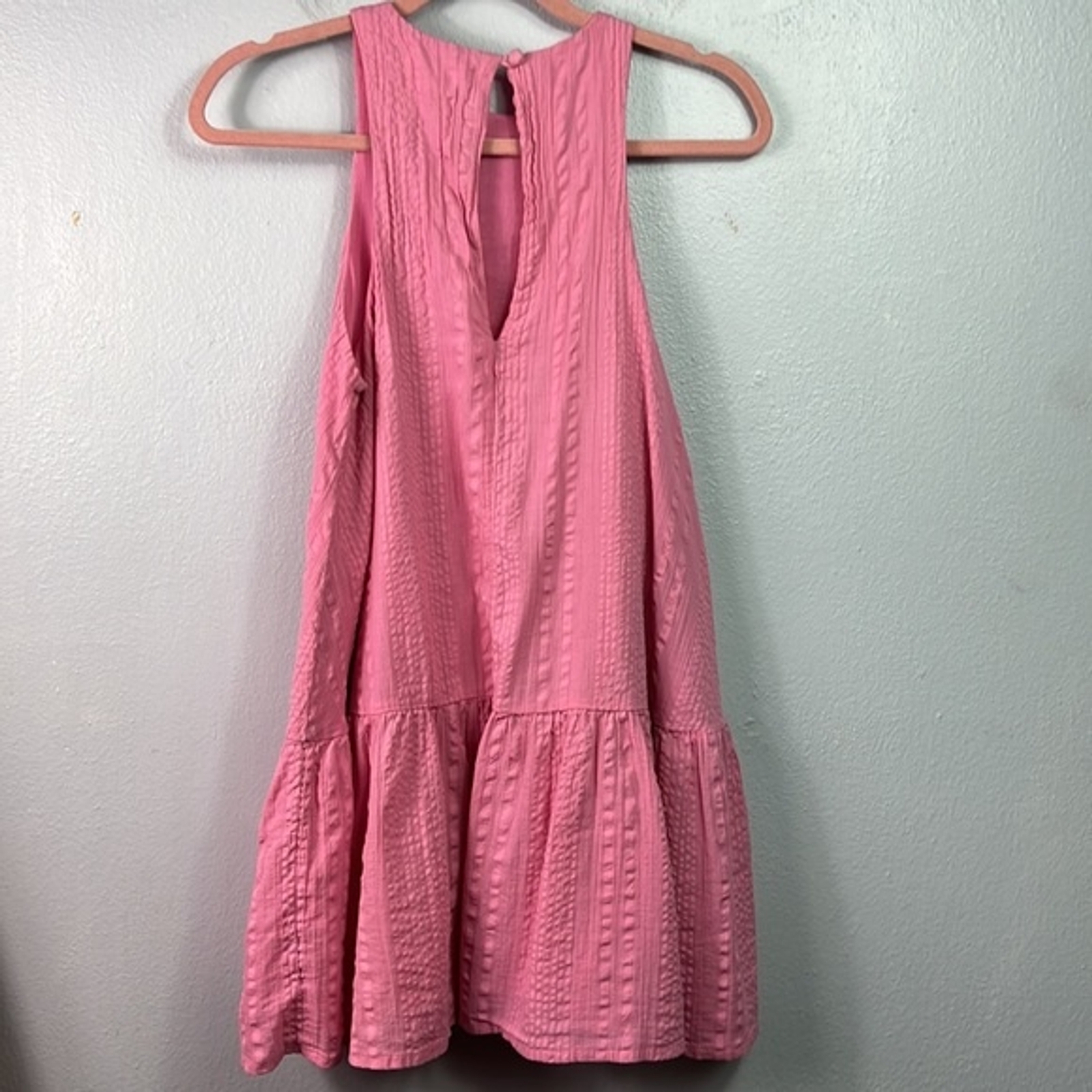 Urban Outfitters Maisy High Neck Frock Pink Ruffle Dr… - Gem