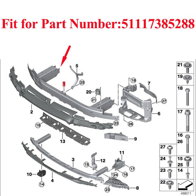 For 17-20 BMW 5 Series G30 G31 Front Bumper Impact Reinforcement Bar ...