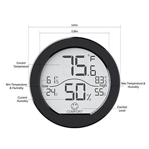 Hygrometer Indoor Humidity Thermometer, Digital Room Hygrometer ...