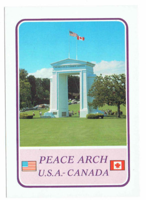 International Peace Arch USA Canada Blaine Washington Border 1980s Cars ...