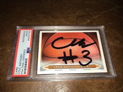 Cole Anthony UNC Tar Heels Signed Autograph Signature card 2020 NBA ...