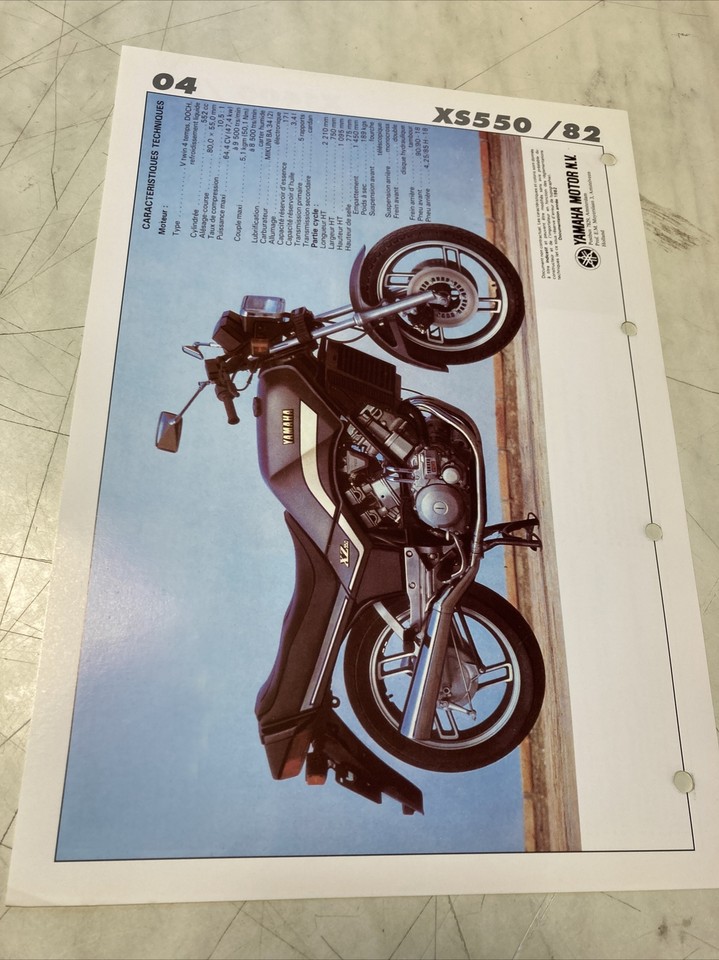 Yamaha XS400 1983 XS550 1982 Identification Sheet Color Range | eBay