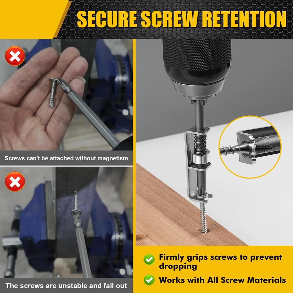 Spring-loaded Screw Holder Bit Anti-drop Screwdriver Bit Single-Hand ...