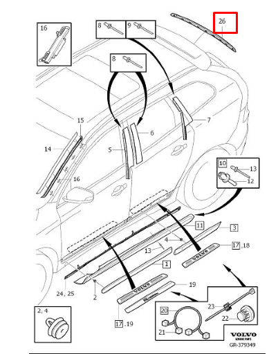 VOLVO XC60 Rear Tailgate Boot Lid Trim Chrome Moulding 31333812 NEW | eBay