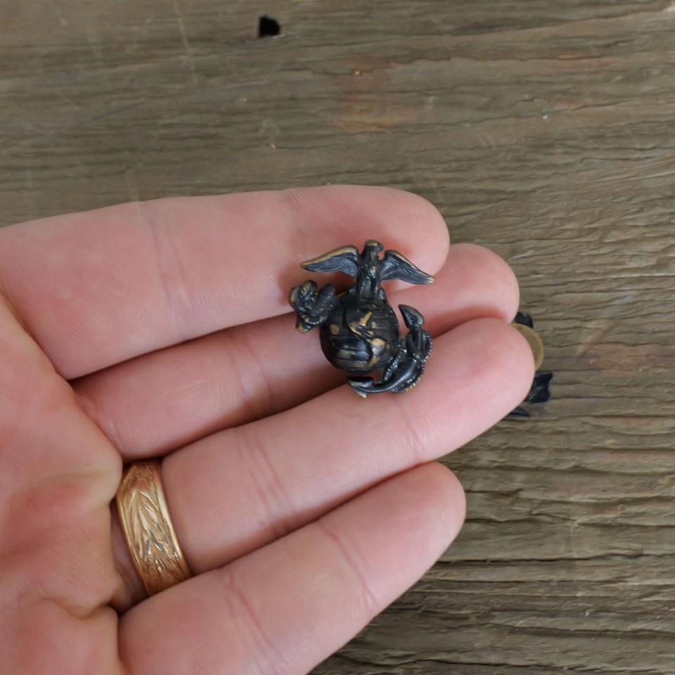 USMC Eagle Globe Anchor Pins Lot 3 Vintage Bronze Screwback Military ...