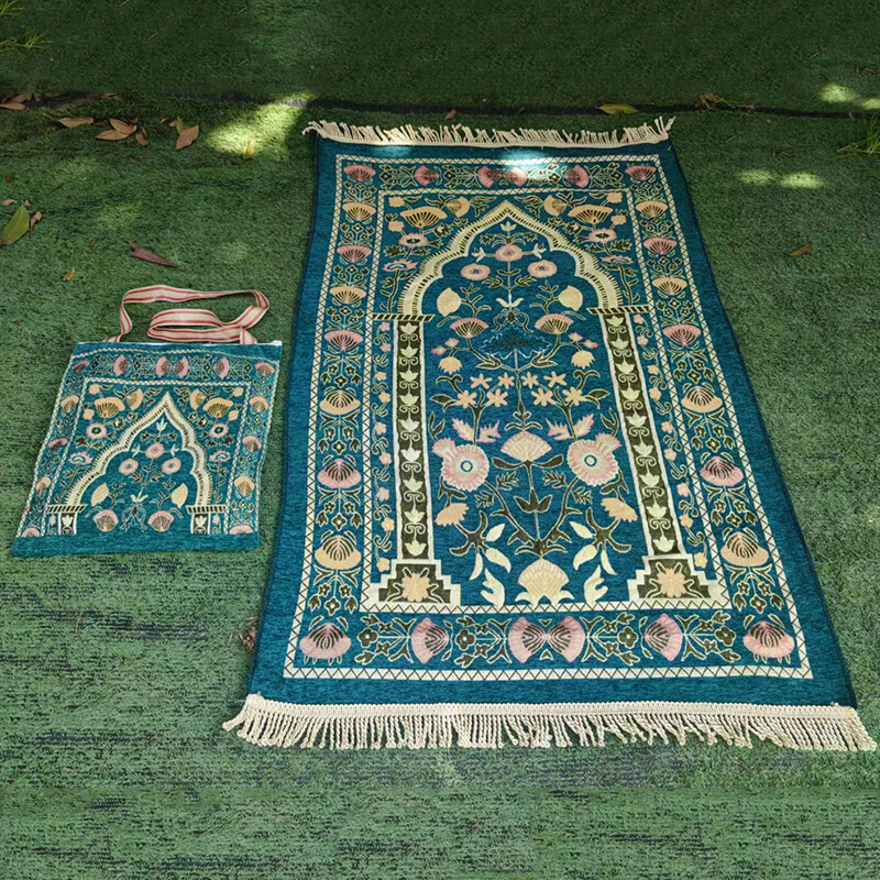 Muslim Rug With Bag Pilgrimage Carpet Kneeling Liturgical Blanket ...