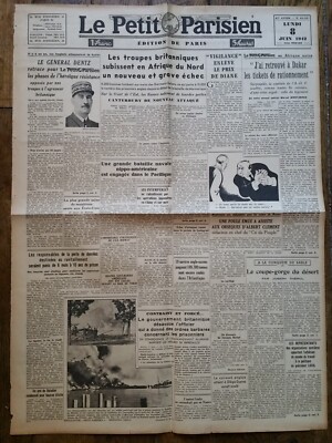 Le Petit Parisien n°23767, 8 juin 1942, Général Dentz, VERAN, THEROL ...