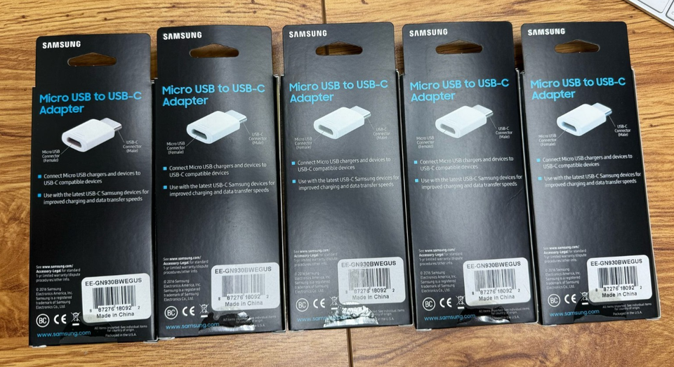 5 PACK!! Original Samsung USB OTG Connector Micro USB to USB-C ...