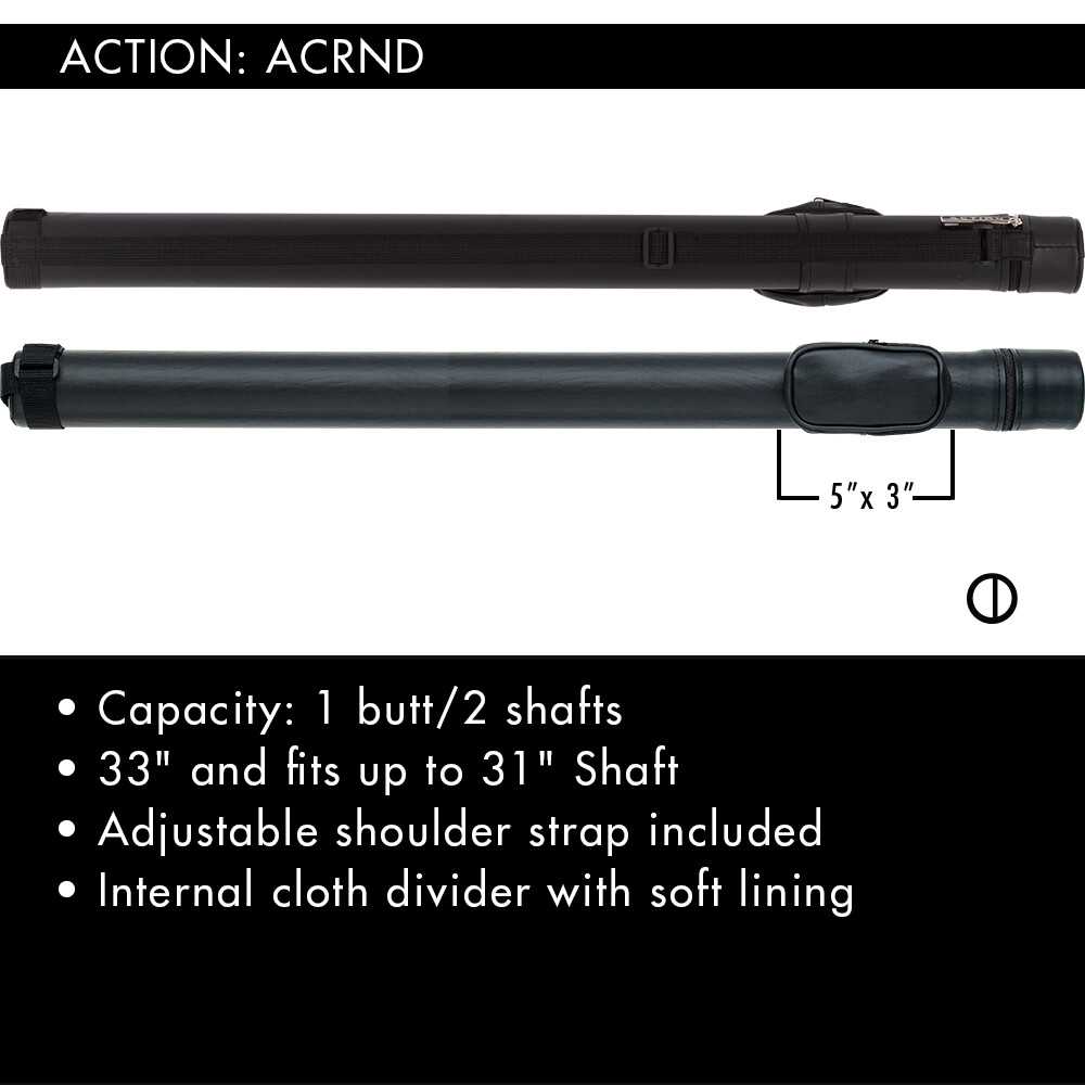 Action ACRND 1x2 Round Hard Pool Cue Case | eBay