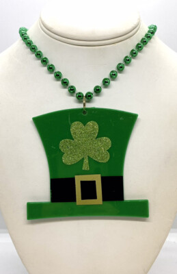New Lot Of 6 St Patrick’s Day Bead Necklace With Leprechaun Top Hat | eBay
