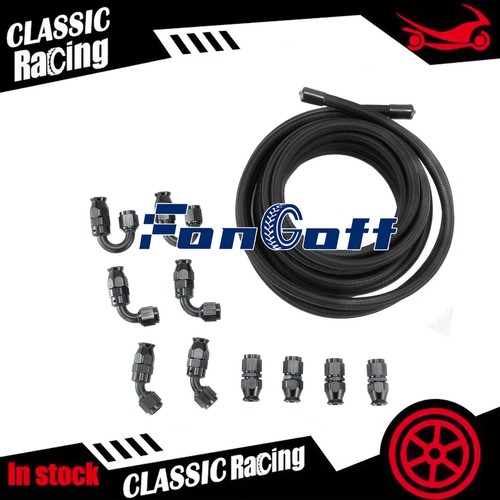 AN6 AN6 Braided OIL FUEL Line E85 PTFE Hose FOR End Adaptor 16FT 5M USA ...