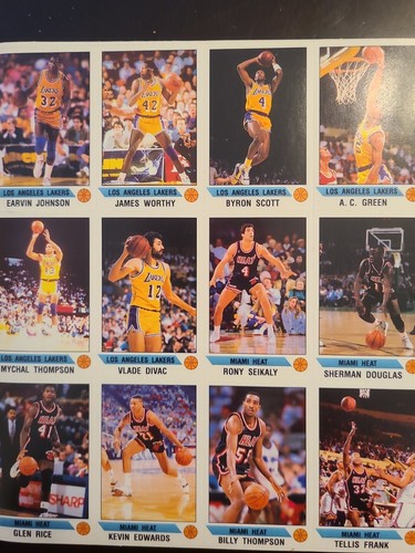 NBA Panini Stickers. Lakers, Bad Boys(Pistons), Heat, Nuggets. 2 Uncut ...