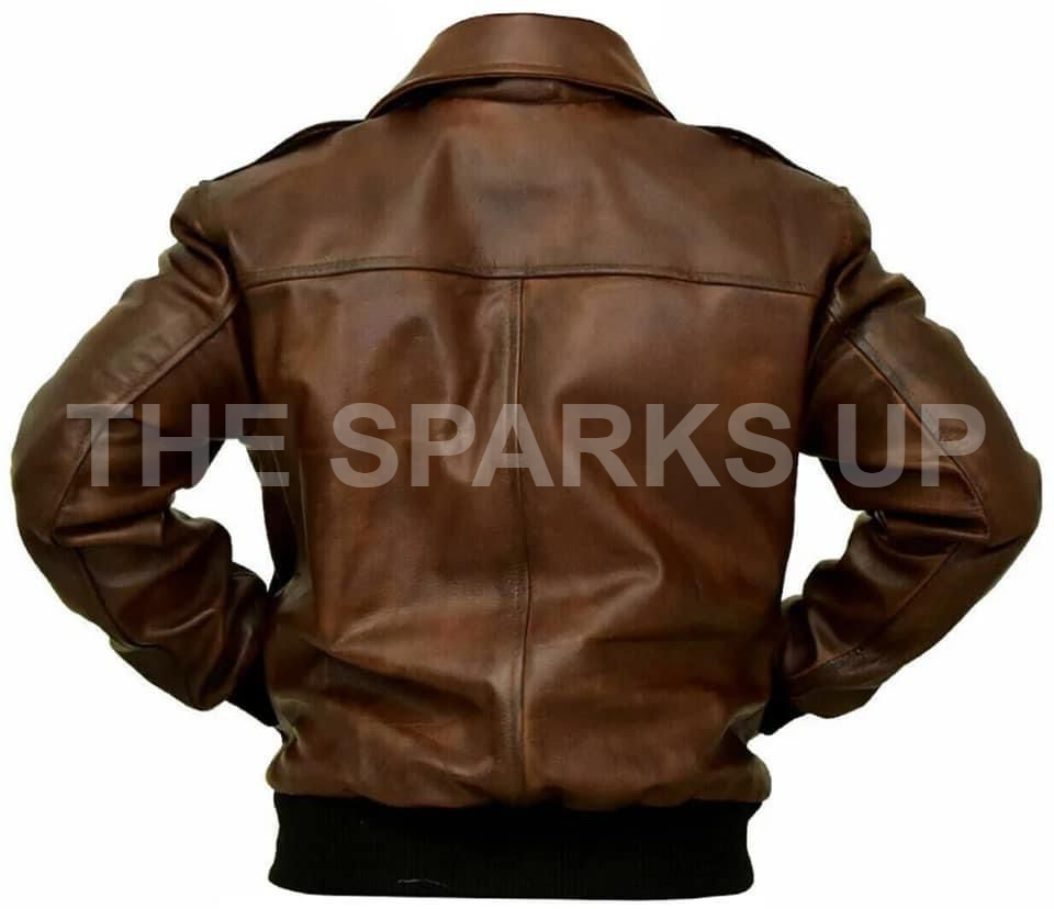 Air Force A2 Flight Aviator Military Style Men's Distressed Real ...