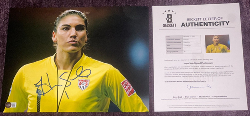 HOPE SOLO Signed 11x14 PHOTO w/ Beckett Auth (BAS) LOA AUTO 10 | eBay