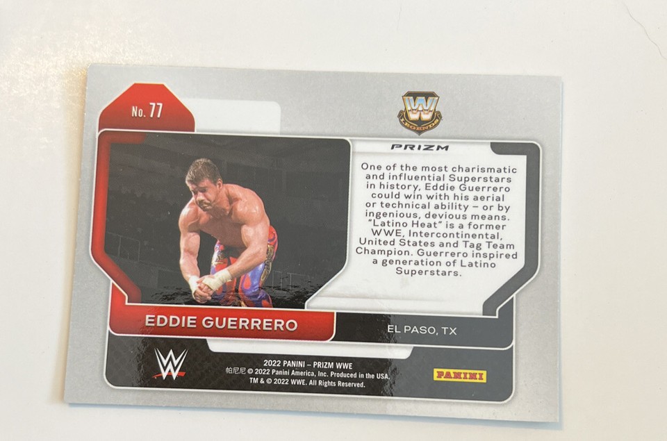 2022 Panini Prizm WWE Green SP Prizm Eddie Guerrero #77 Wrestling Top ...